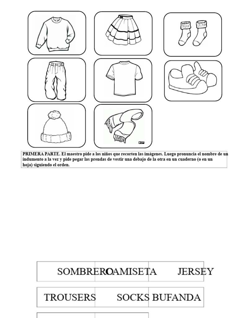 Prueba Sobre "Ropa" | PDF