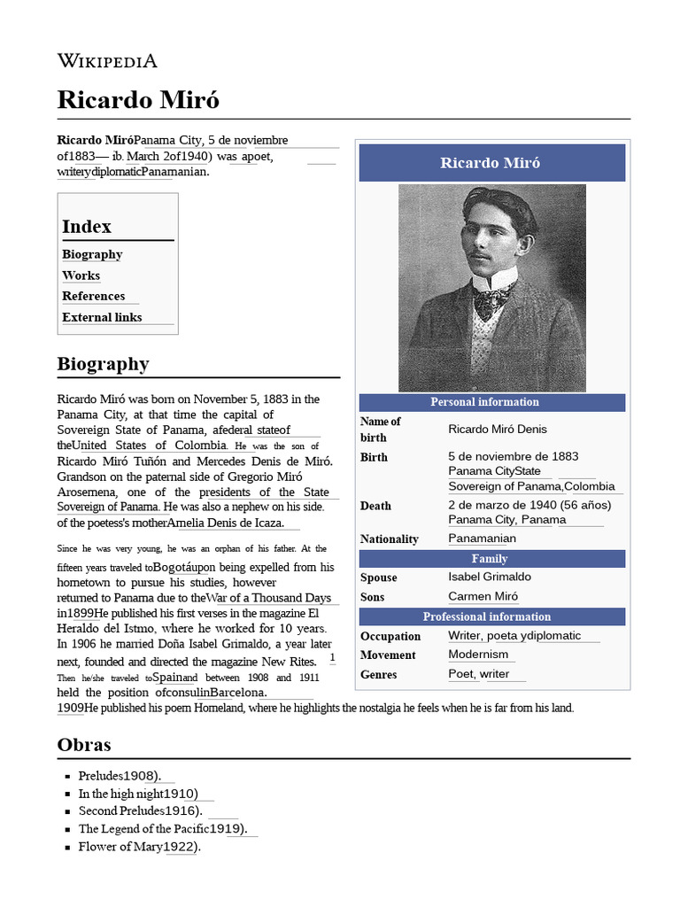 Ricardo Miró | PDF | Writing | Poetry