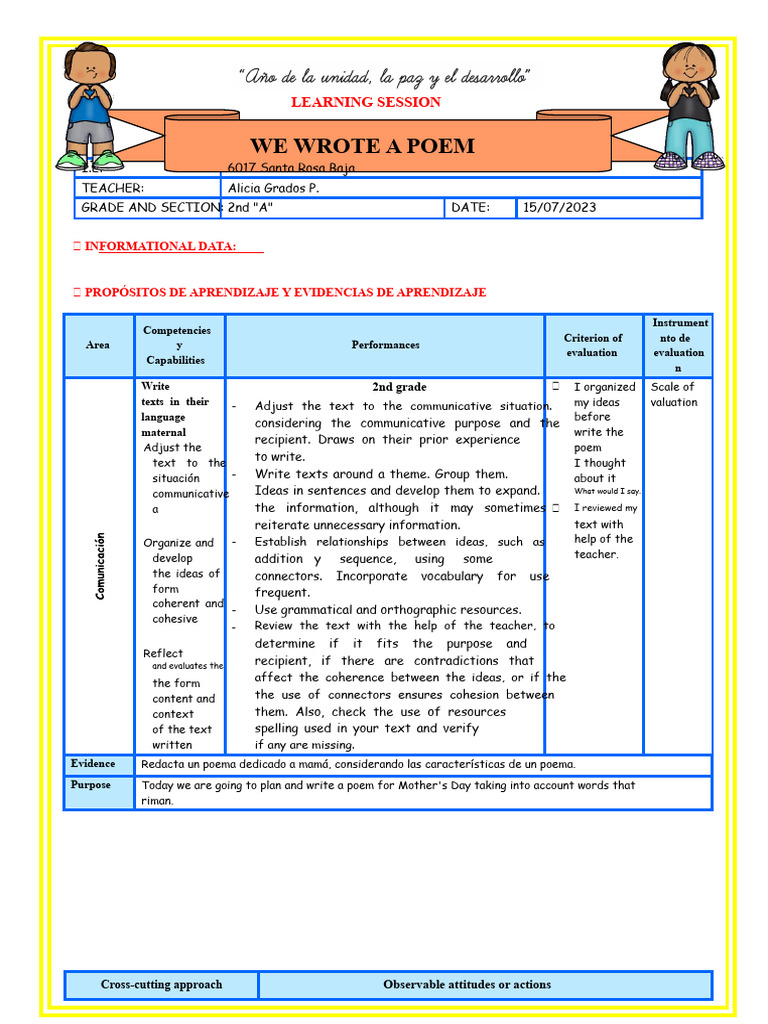 2nd E3 s3 Session d3 Com We Write A Poem | PDF | Poetry | Learning