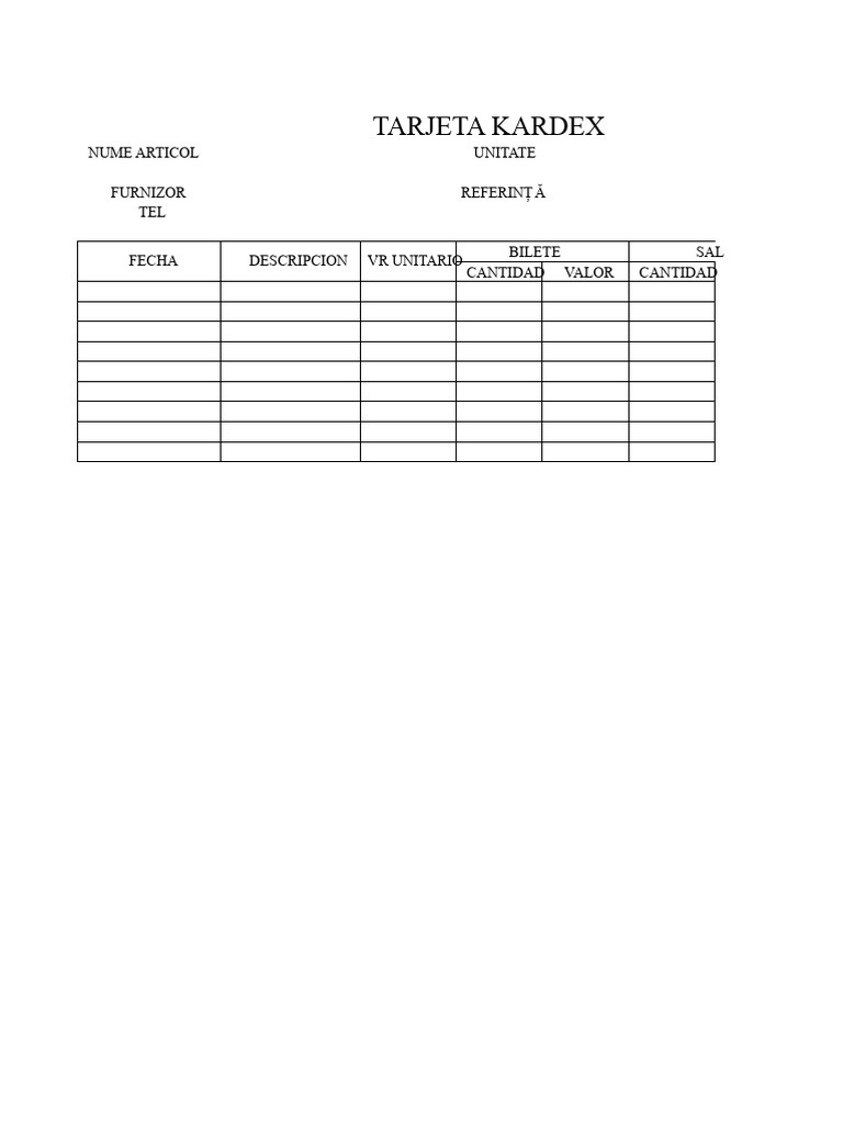 Hoja Kardex | PDF
