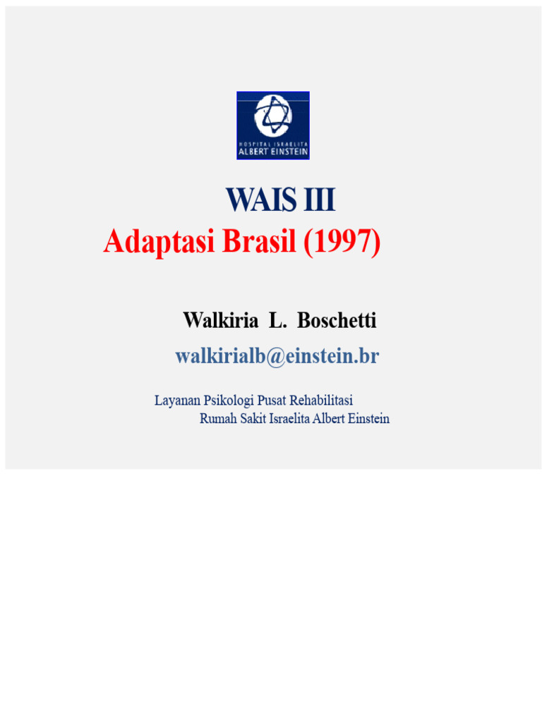 Adaptasi WAIS III Brasil 1997 | PDF