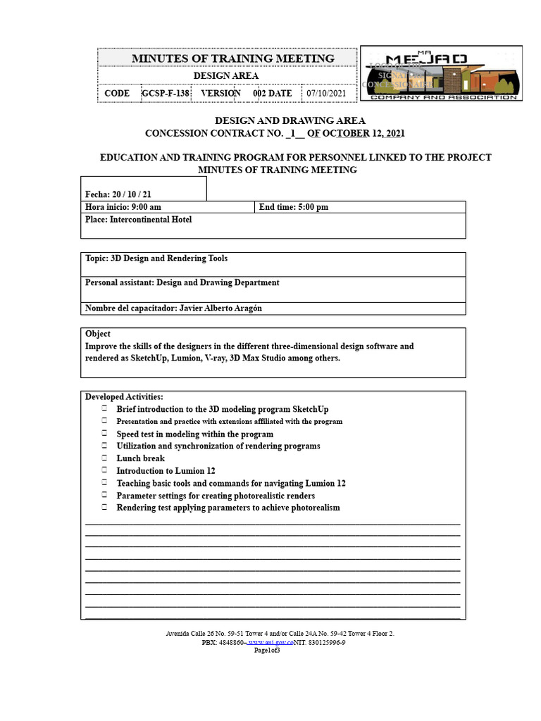 Training Minutes Template 3 | PDF | Computing