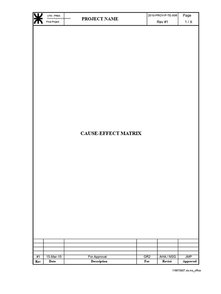 Cause-Effect Matrix for Chemical Processes | PDF | Pump | Chemical ...