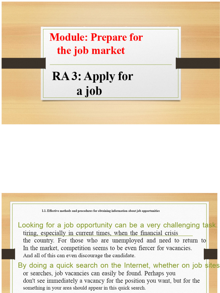 Module: Prepare For The Job Market | PDF | Résumé | Salary