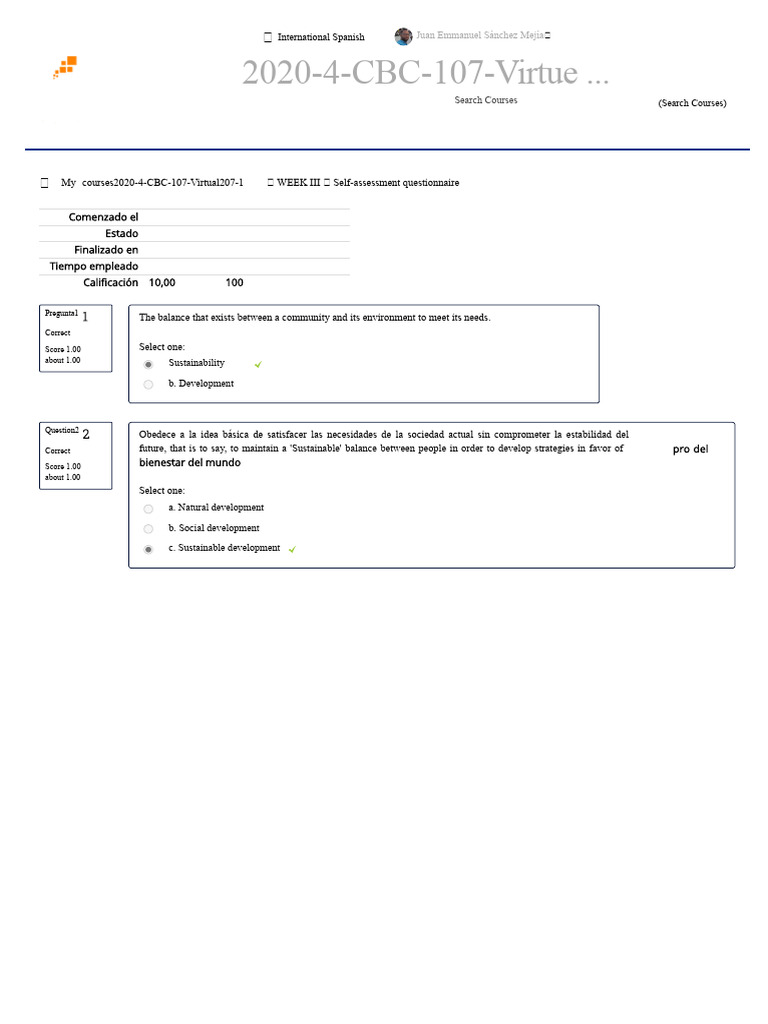 Task in The Form of A Questionnaire - Human Being and Sustainable ...