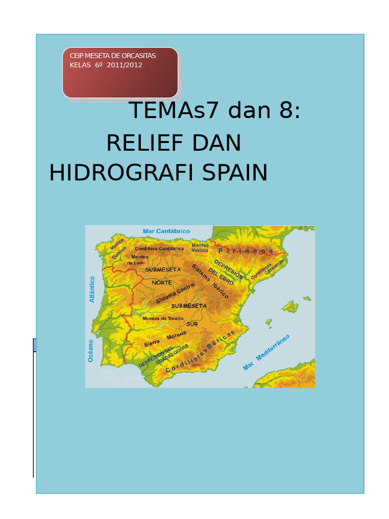 Relief dan Hidrografi Spanyol 2011/2012 | PDF