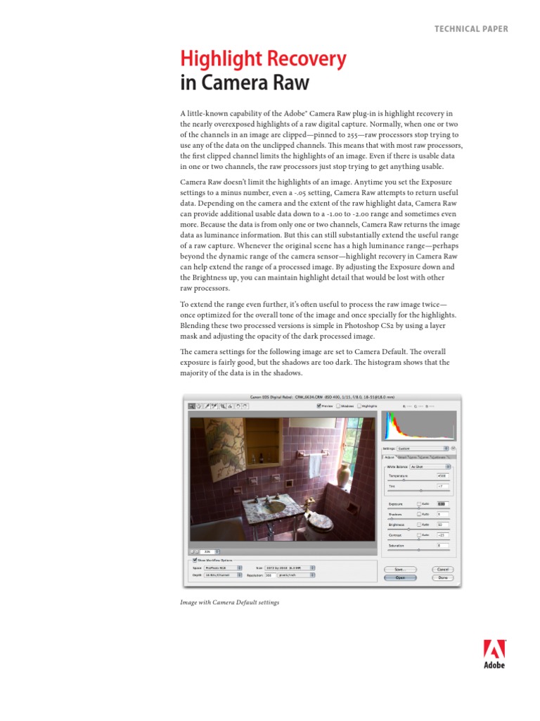 High Lights Recovery in Camera Raw | PDF | Exposure (Photography) | Raw ...