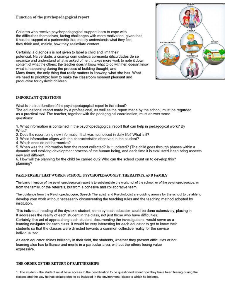 Function of The Psychopedagogical Report | PDF | Educational Psychology ...