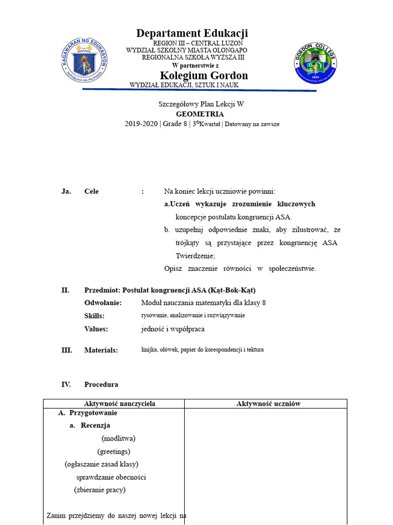 Dokumen.tips Szczegółowy plan lekcji Postulat zgodności SSS (1) | PDF