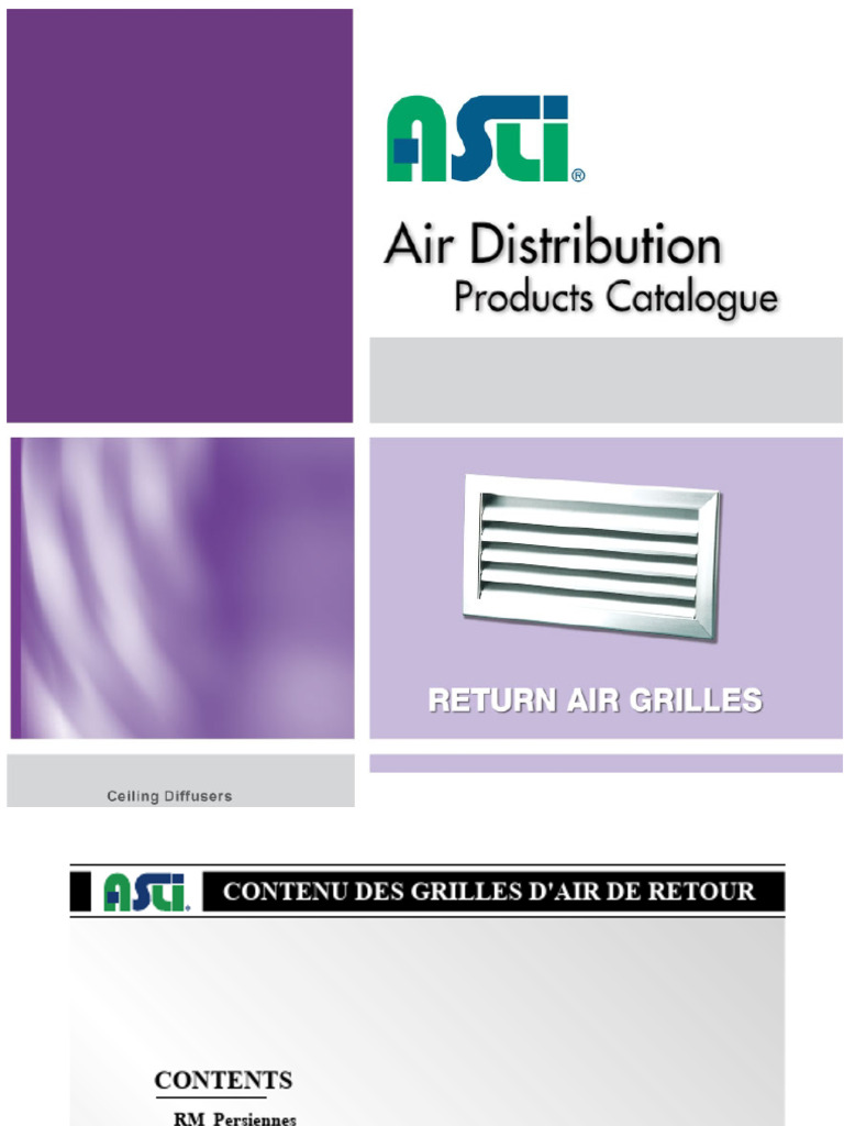 Ensemble de grilles de retour d'air ASLI 03 | PDF