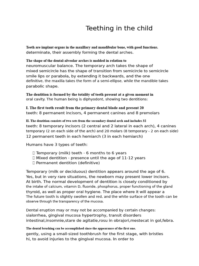 Teething in Children | PDF | Tooth | Dentistry