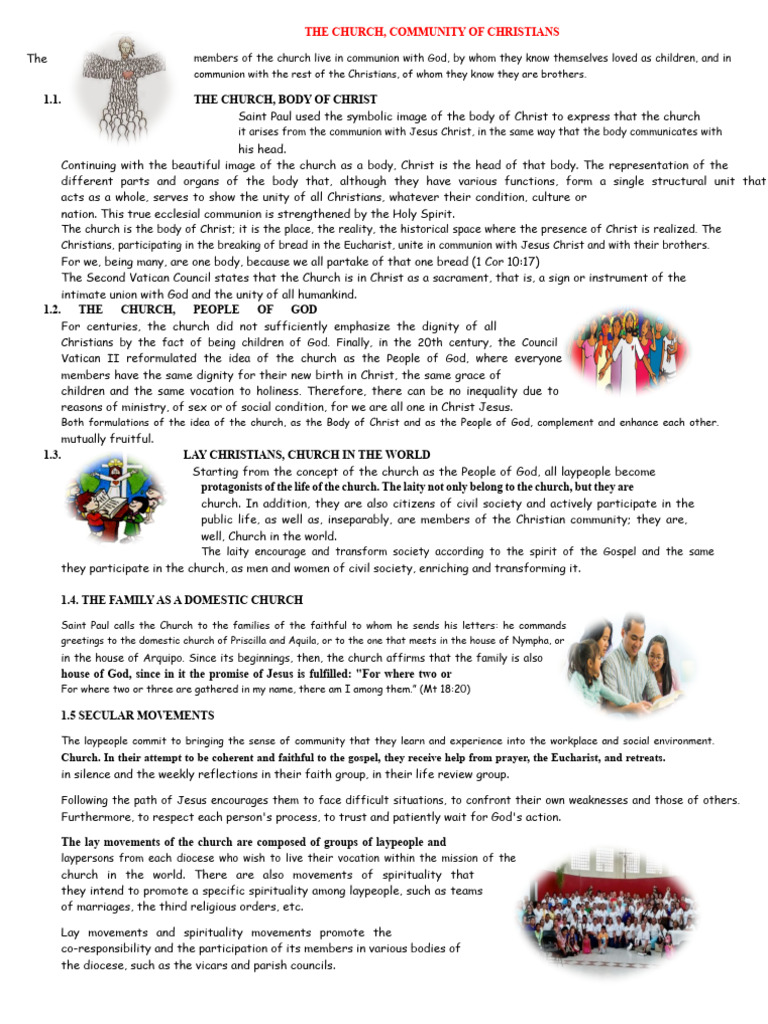 ACTIVITY #7 The Church Christian Community | PDF | Eucharist | Body Of ...