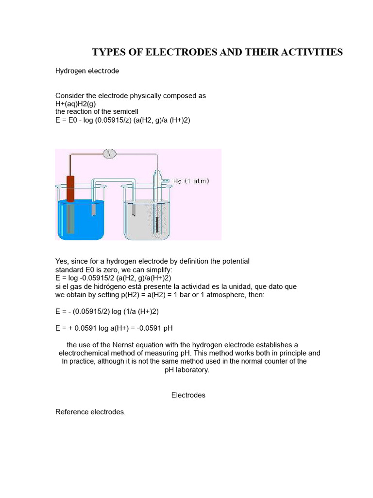 Types of Electrodes and Their Functions | PDF | Corrosion | Ph