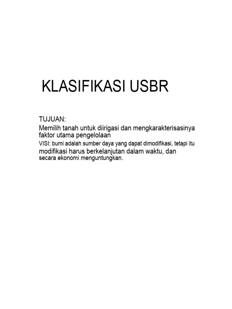 Klasifikasi Usbr | PDF