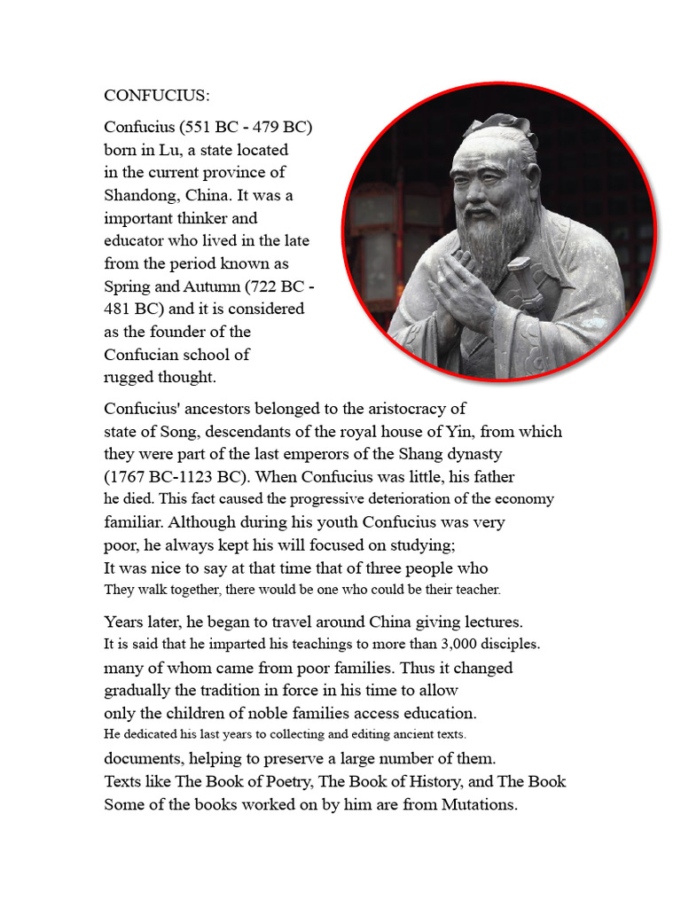 CONFUCIUS | PDF | Confucius | Chinese Philosophy