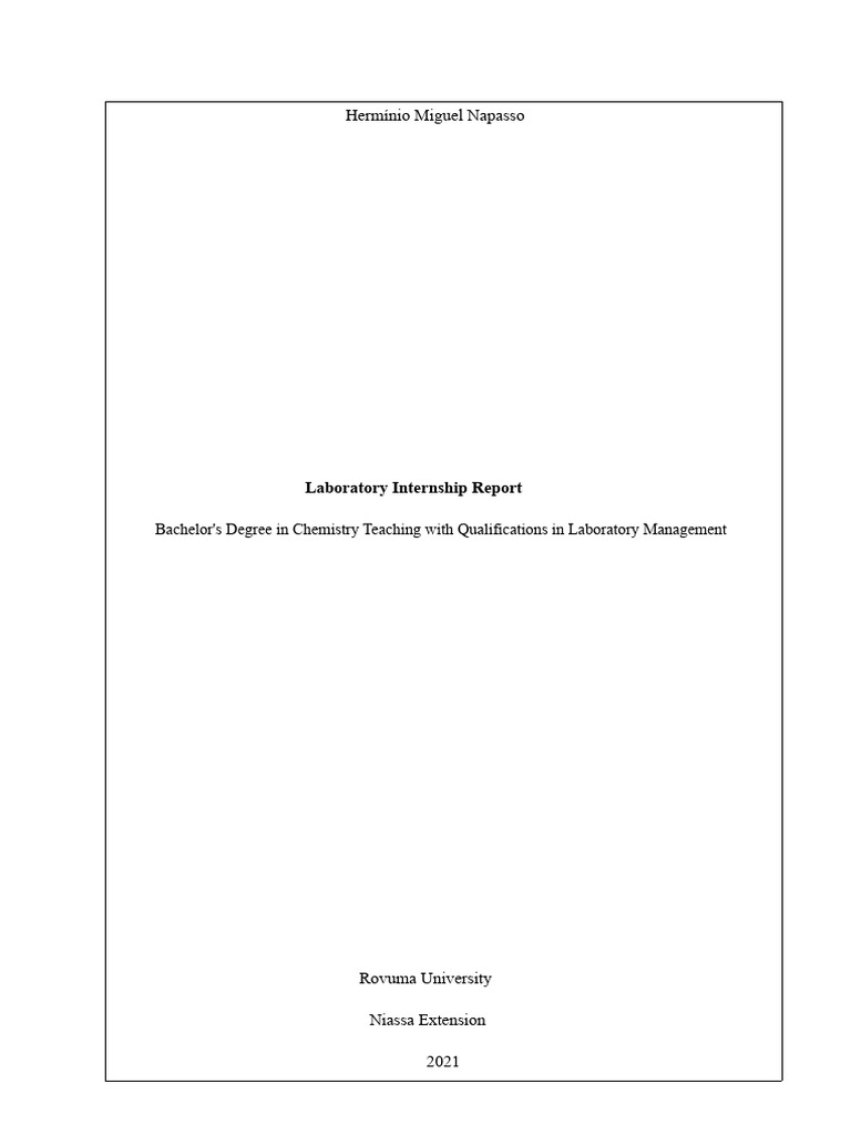 Laboratory Internship Report. Napasso | PDF | Methodology | Experiment