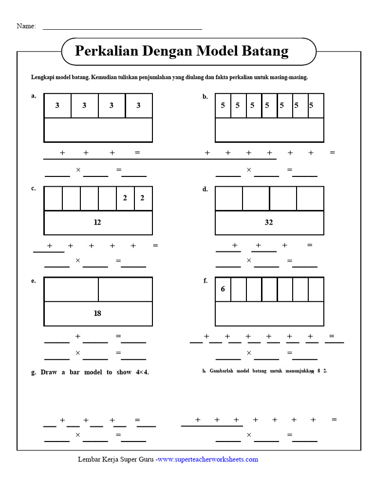 Model Batang untuk Perkalian Dasar | PDF