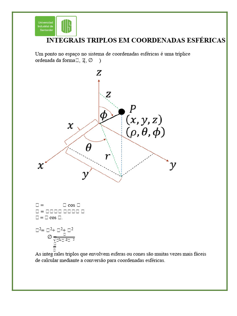 Integrais Triplas em Coordenadas Esféricas | PDF | Esfera | Integrante
