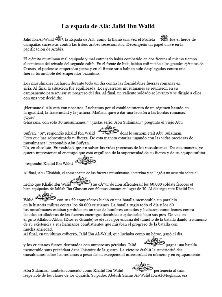 Jalid Ibn Al-Walid: La Espada de Alá | PDF | Mahoma | Califato