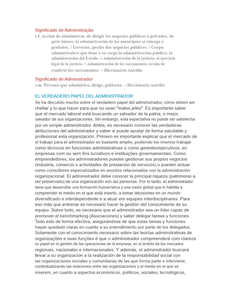 El Rol Esencial del Administrador en Empresas | PDF | Business | Liderazgo