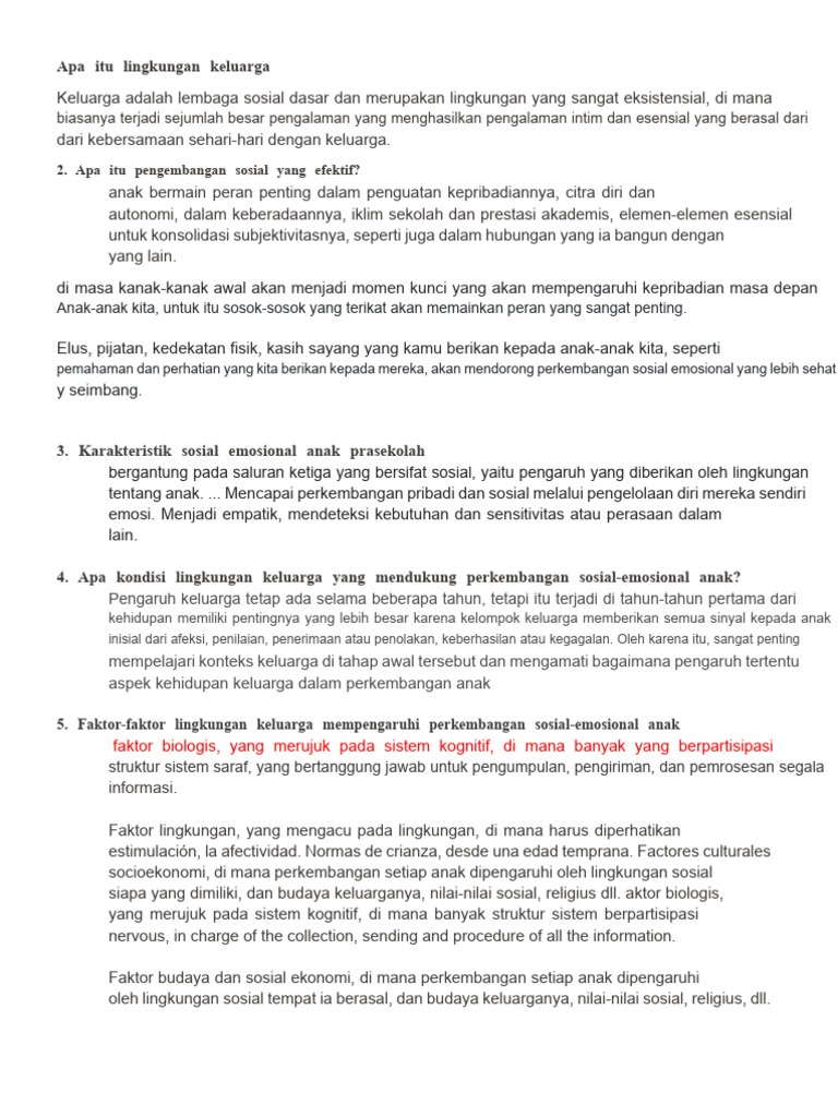 Apa itu lingkungan keluarga | PDF