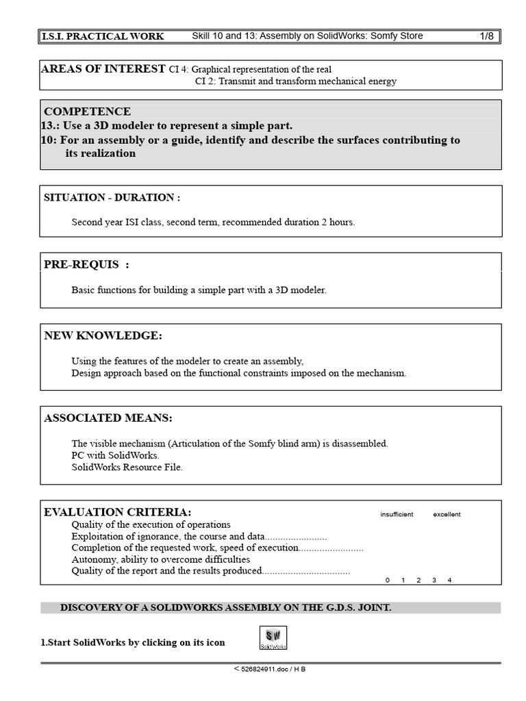 SolidWorks Assembly Lab | PDF | 3 D Computer Graphics | Computing