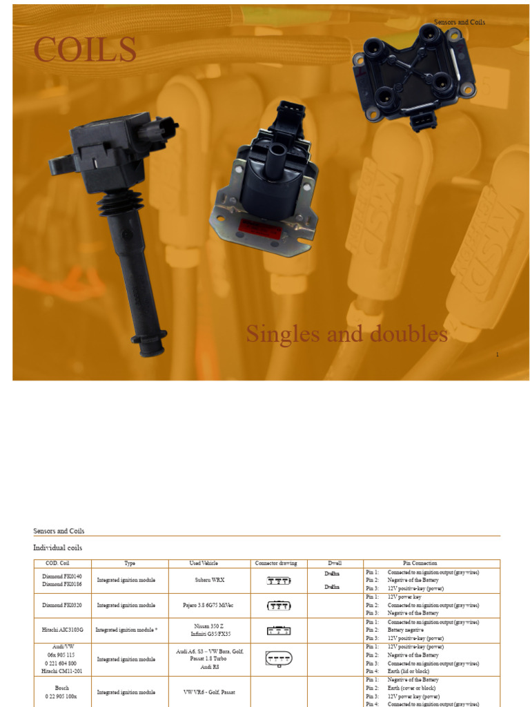 Coil Manual and Sensors - ESP Fueltech | PDF | Ignition System | Audi