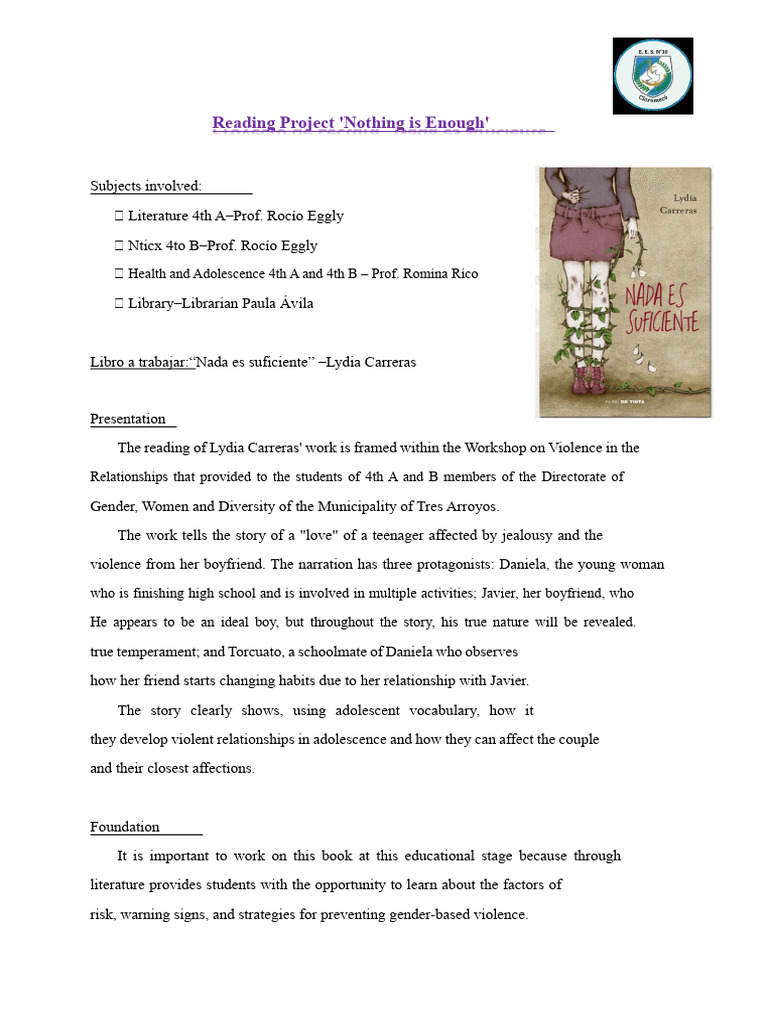 Reading Project - Nothing Is Enough | PDF | Violence | Reading ...