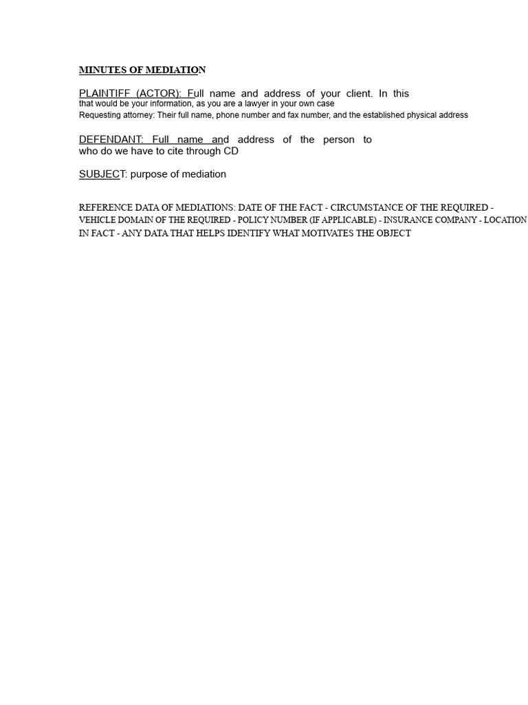 PLAINTIFF (ACTOR) : Full Name and Address of Your Client. in This | PDF