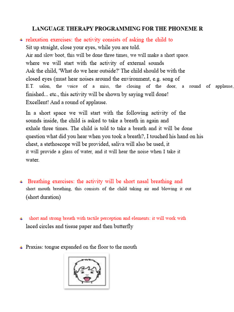 Language Therapy Programming For The Phoneme R | PDF