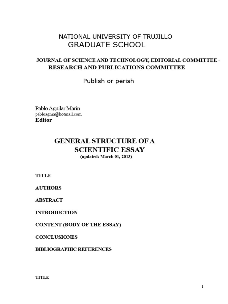Structure of a Scientific Essay Guide | PDF | Logic | Deductive Reasoning