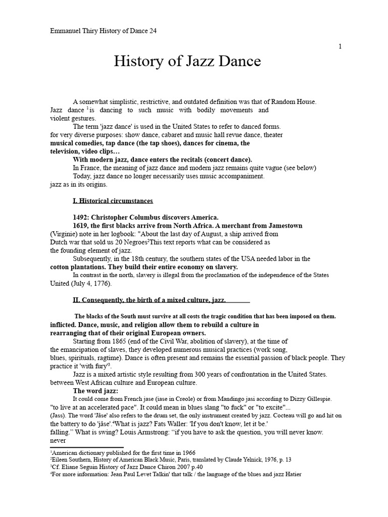 24_History_of_Jazz_Dance | PDF | Dances | Performing Arts