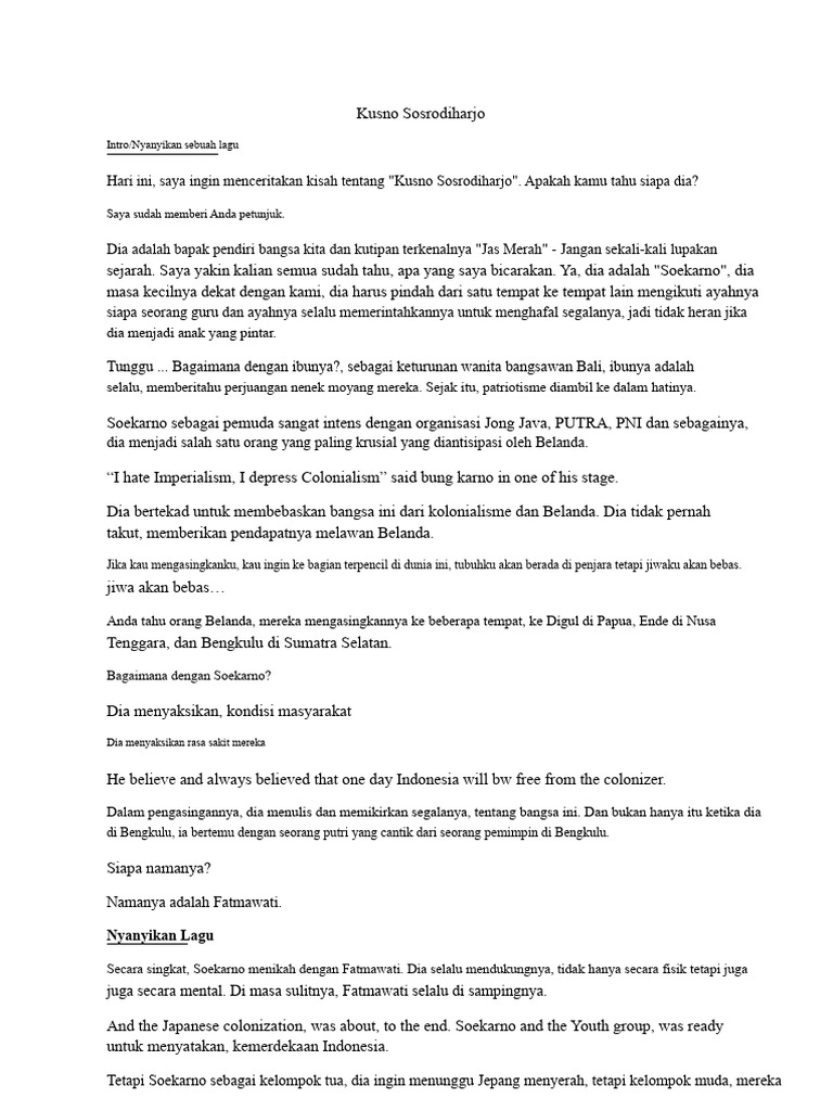 Teks Cerita Tentang Soekarno | PDF