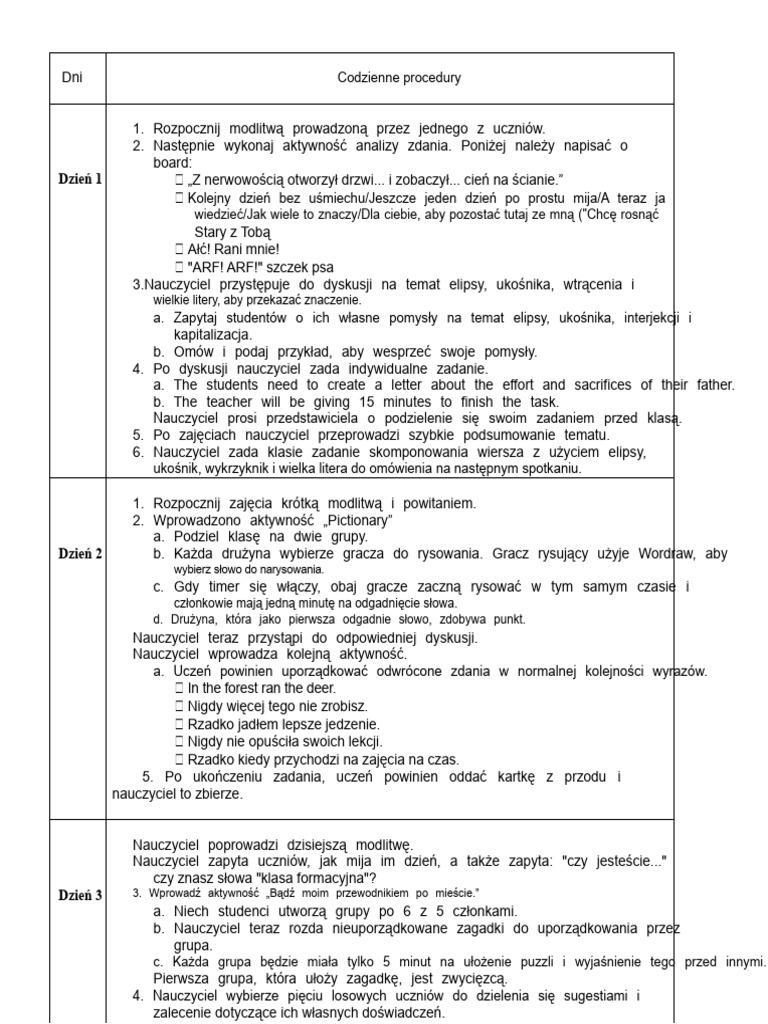 Codzienne procedury TTL2 | PDF