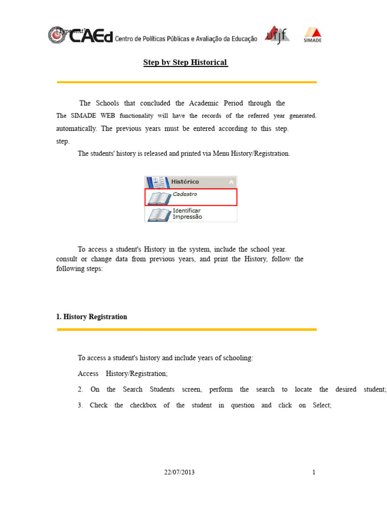 Historical Step by Step Simade | PDF | Databases | Software