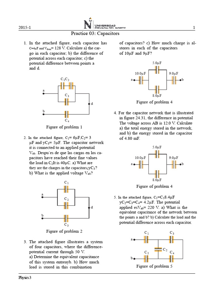Physics Practice | PDF | Capacitor | Capacitance