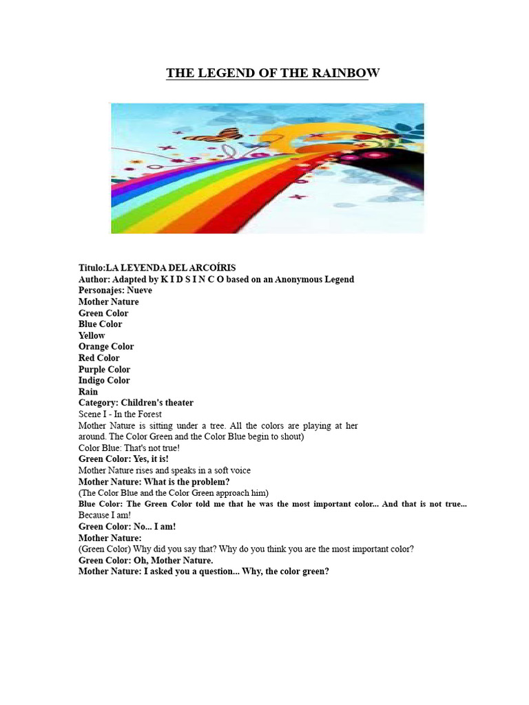 The Legend of The Rainbow | PDF | Color | Rainbow