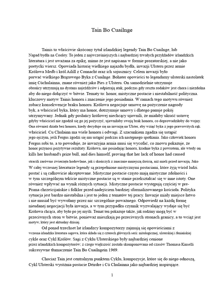 Tain Bo Cuailnge | PDF