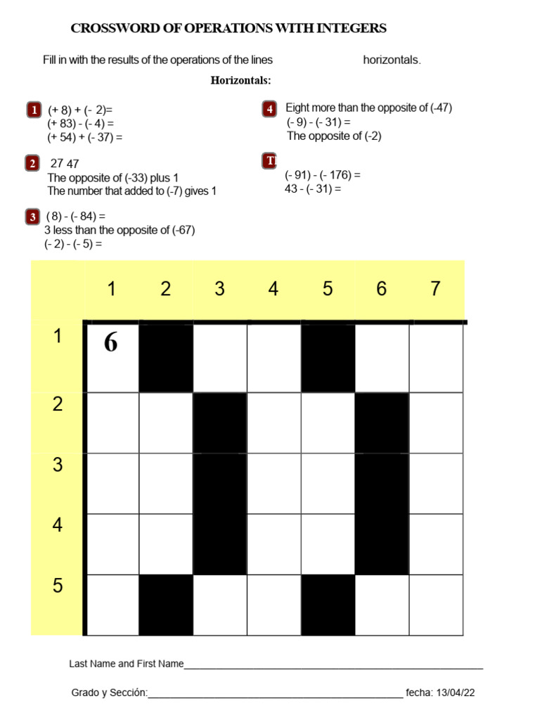 Bingo of Integer Numbers | PDF | Mathematics