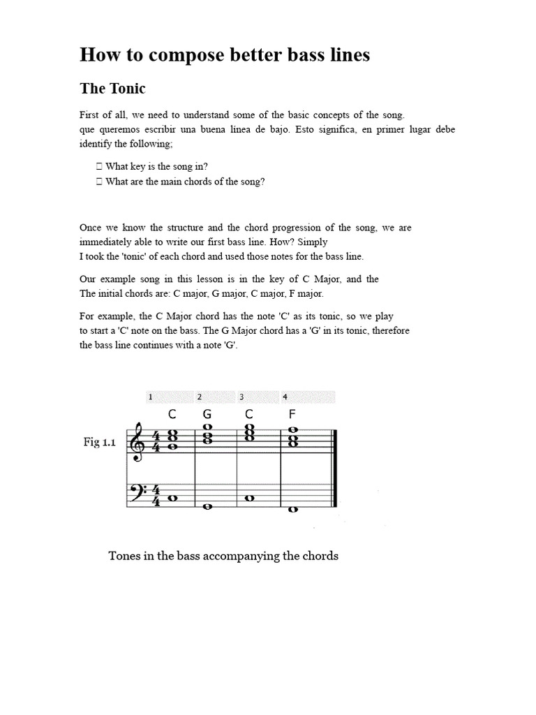How To Compose Better Bass Lines | PDF | Chord (Music) | Scale (Music)