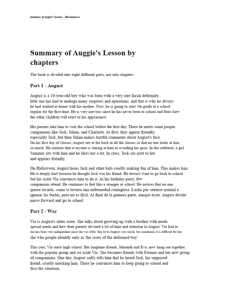 Wonder Book Summary by Chapters Miresumen - Es | PDF