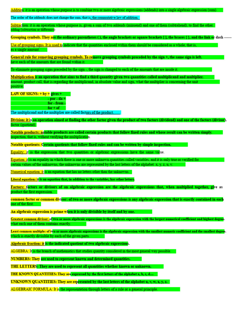 Baldor Questionnaire | PDF | Equations | Factorization