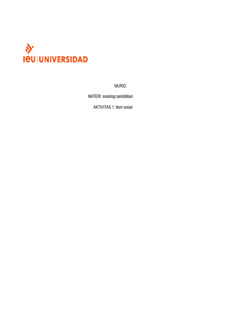 AKT 1 Teori Sosial - Garis Waktu Ieu | PDF