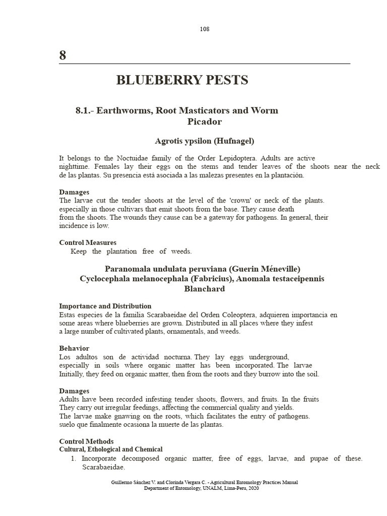 Blueberry Pest Management Guide | PDF | Pest (Organism) | Blueberry