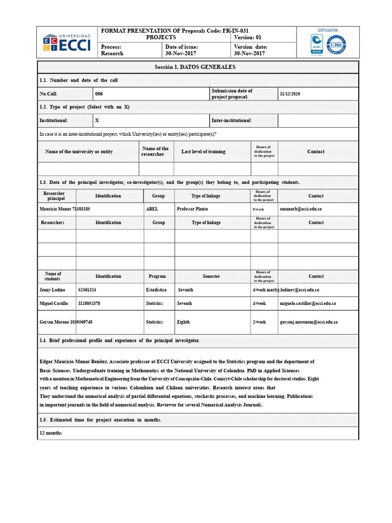 FR-IN-031 Project proposal presentation format | PDF | Black–Scholes ...