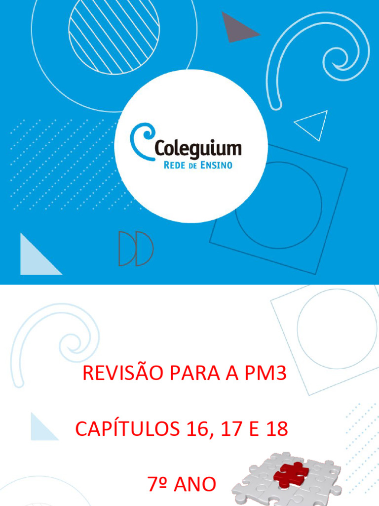 Revisão PM3 - Capítulos 16, 17 e 18 - 7º Ano | PDF | Assunto (gramática) | Pronome