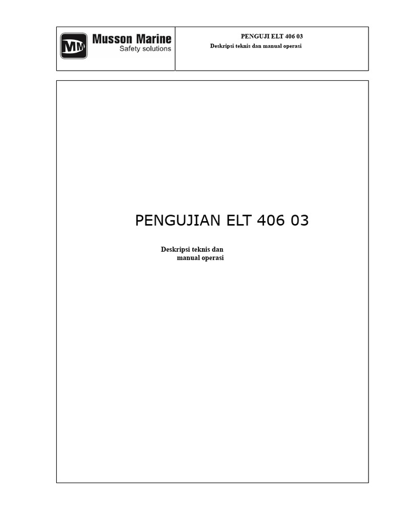 Manual Penguji ELT 406 03 | PDF