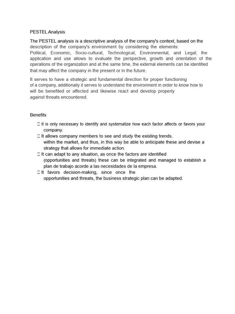 PESTEL Analysis | PDF | Economies