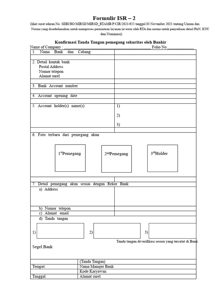 Formulir ISR-2 | PDF