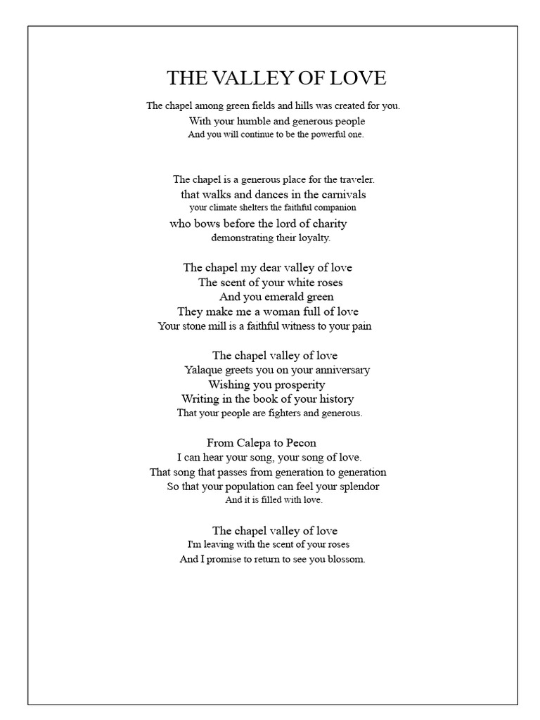 The Valley of Love Poem | PDF